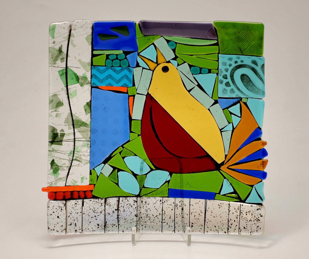Large Robin Platter – Vancouver Studio Glass